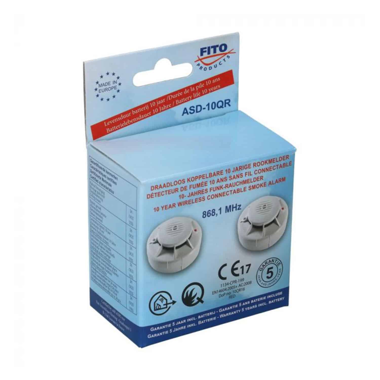 Fito ASD-10QR Rookmelder - draadloos koppelbaar - Brandpreventiewinkel