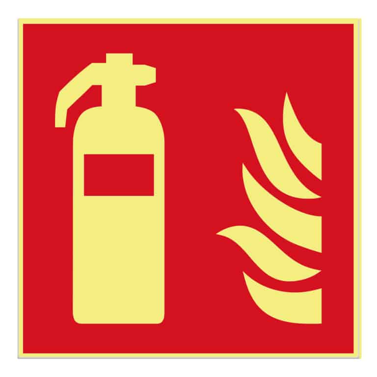 Pictogram Brandblusser 20x20cm - PP - Lichtgevend - Brandpreventiewinkel