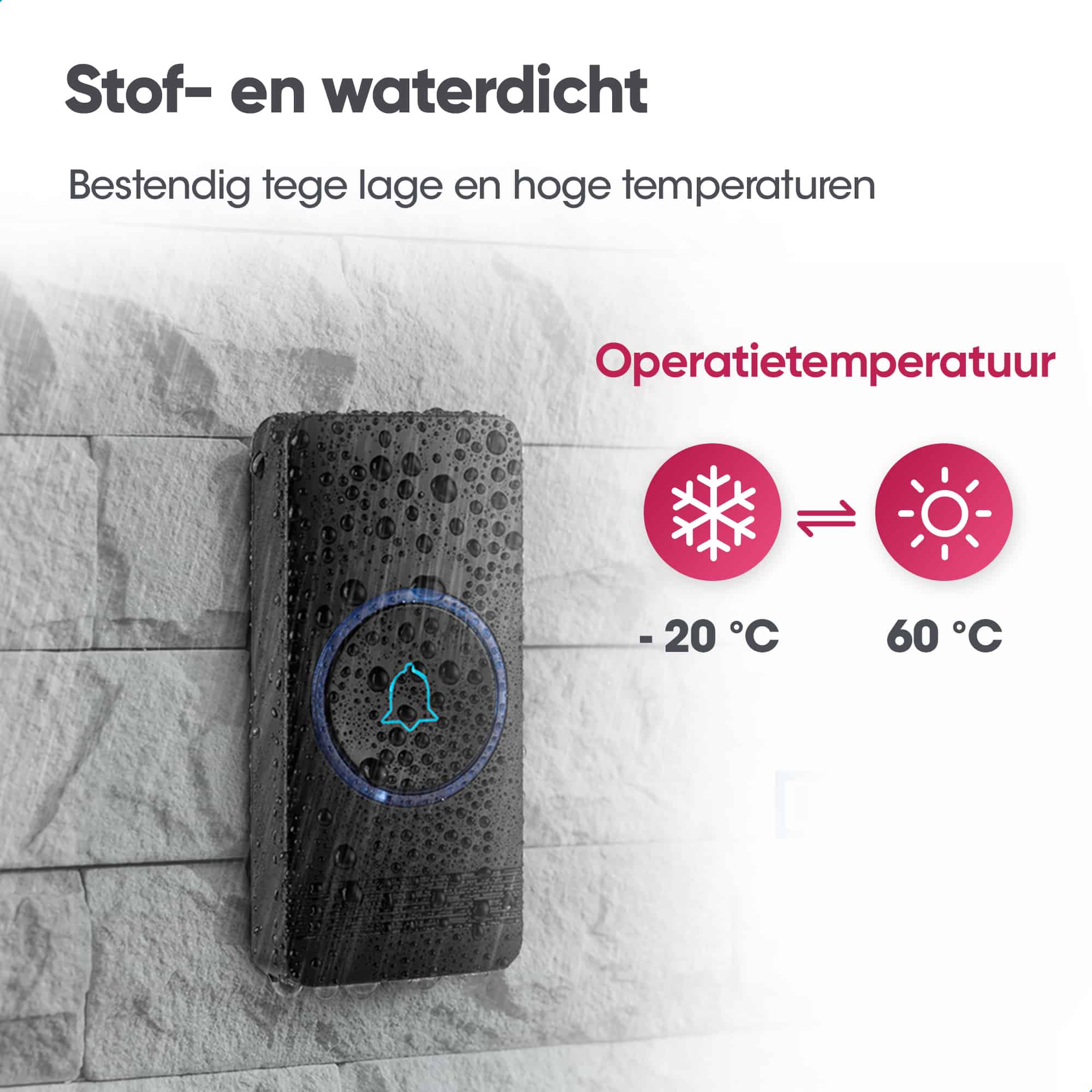 AVANTEK D-3B Draadloze deurbel met 2 ontvangers - Zwart ...