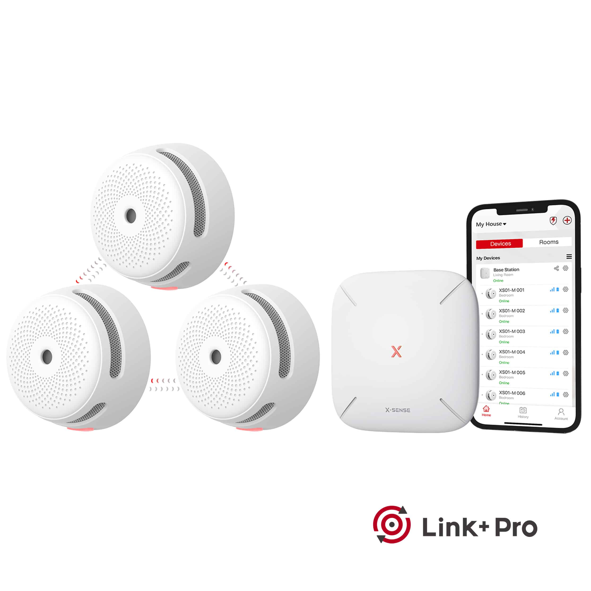 X-Sense Link+ Pro bundel - 3 Rookmelders en Base Station ...
