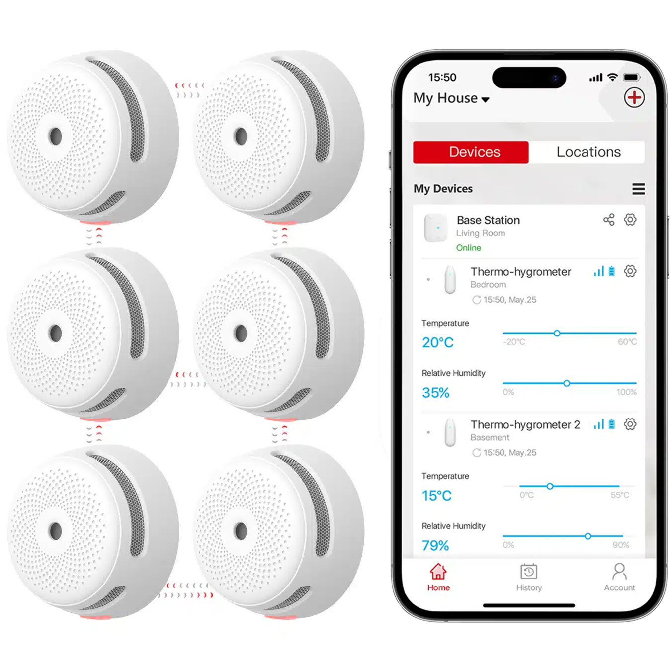 X-Sense XS01-M Slimme rookmelders - Link+ Pro 6-pack - Brandpreventiewinkel