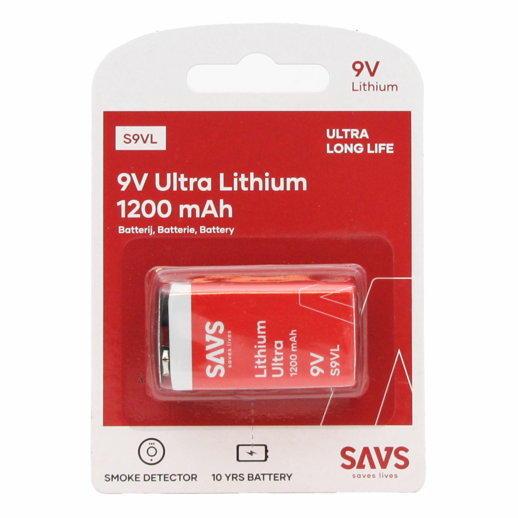 SAVS S9VL 9V Lithium batterij - Brandpreventiewinkel