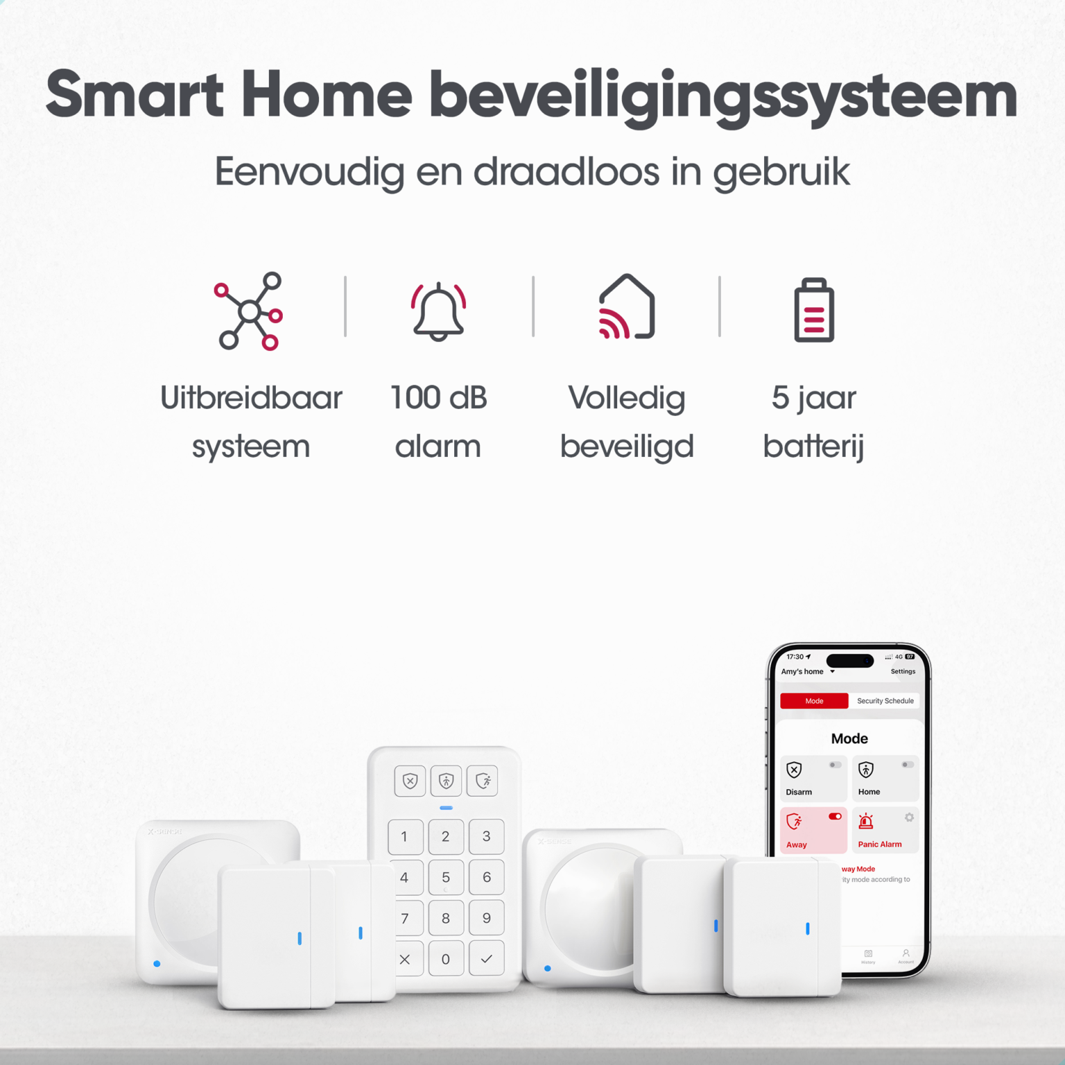 X-Sense HS08 Draadloos Smart Home Beveiligingssysteem S ...